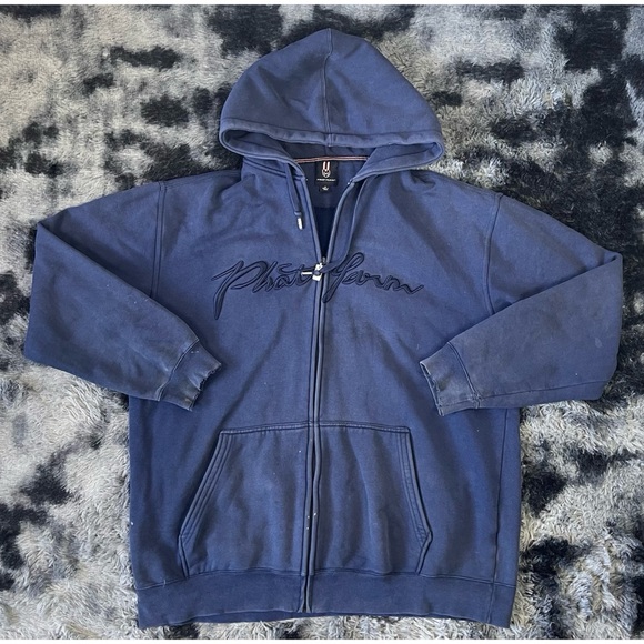 Phat Farm | Sweaters | Vintage Phat Farm Navy Full Zip Hoodie | Poshmark